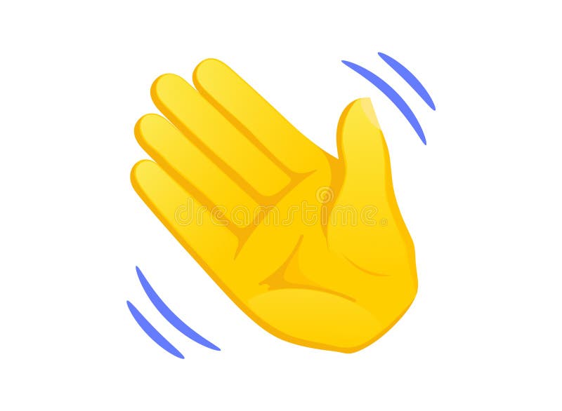 Waving Hand Icon. Yellow Gesture Emoji Vector Stock Vector ...