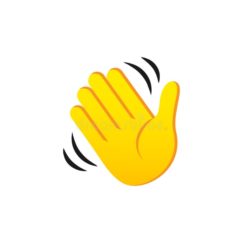 Waving Hand Vector Icon. Waving Hand Gesture Symbol Isolated on White ...
