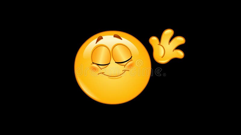 Waving Hello Emoticon Animation Stock Footage - Video of hello ...