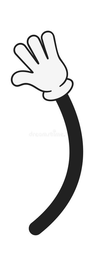 Waving Hello Gesture Comic Hand Stock Vector - Illustration of sign ...