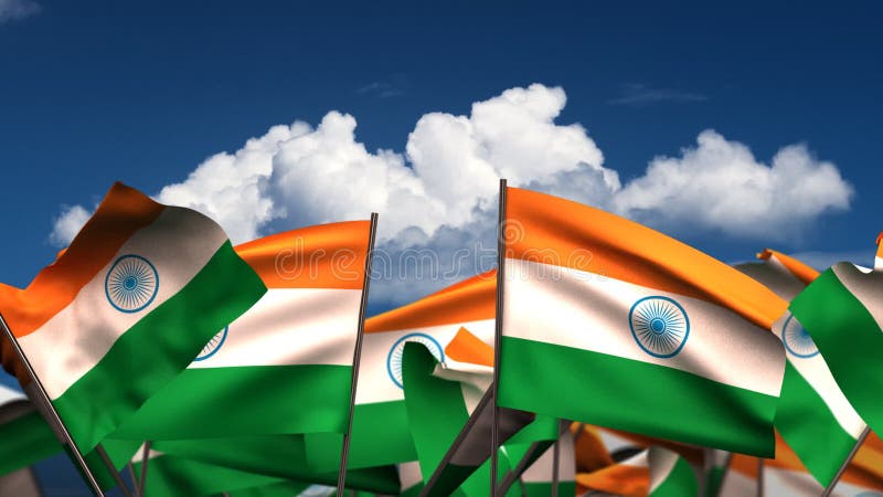 Waving Indian Flag, Indin Tri Color Flag Stock Video - Video of indin ...