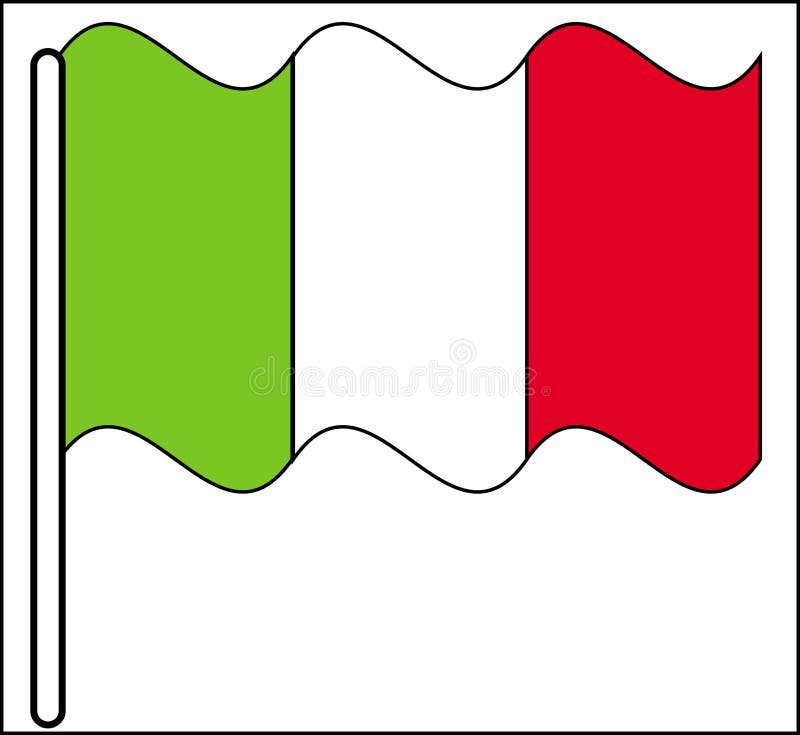Italy Text with Italian Flag Stock Illustration - Illustration of ...