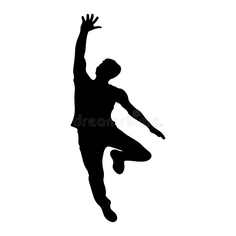 Waving with Joy Silhouette stock vector. Illustration of cheerful ...