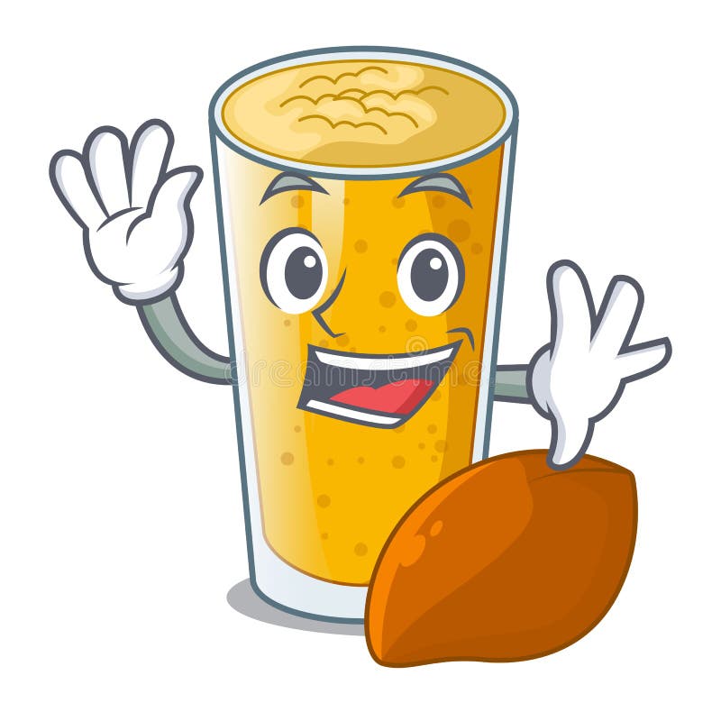 Waving Lassi Mango in a Cartoon Bottle Stock Vector - Illustration of ...