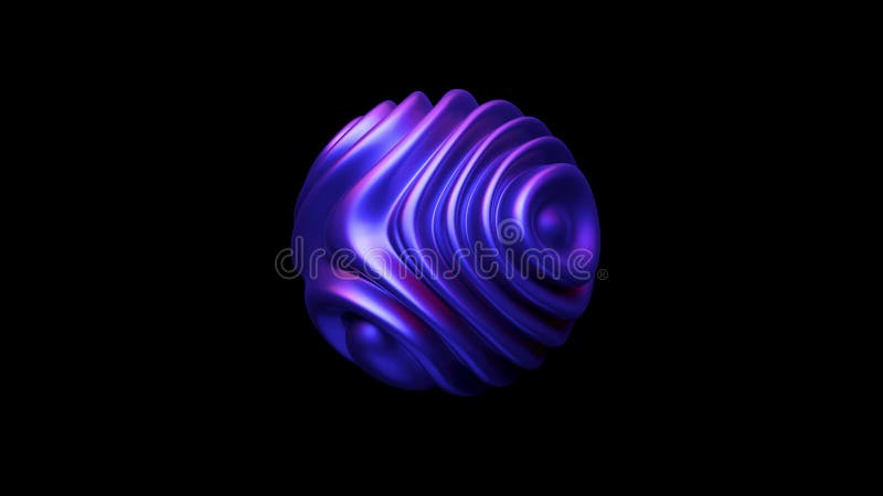 Waving Metal Surface of 3D Ultraviolet Rotating Sphere Stock Footage ...