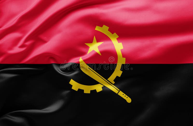 Waving National Flag of Angola Stock Illustration - Illustration of ...