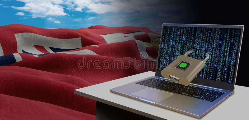 Waving National Flag of the Bermuda. Concept for Information Technology ...