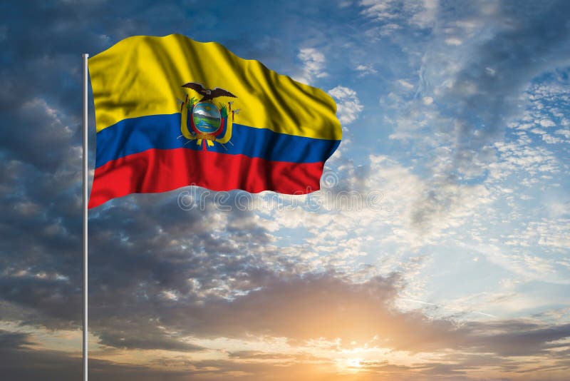 Waving National Flag of Ecuador Stock Illustration - Illustration of ...