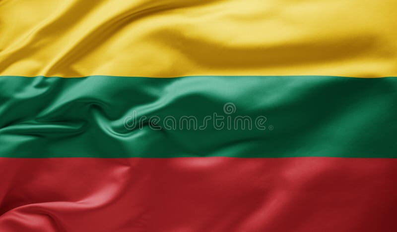 Waving National Flag of Lithuania Stock Illustration - Illustration of ...