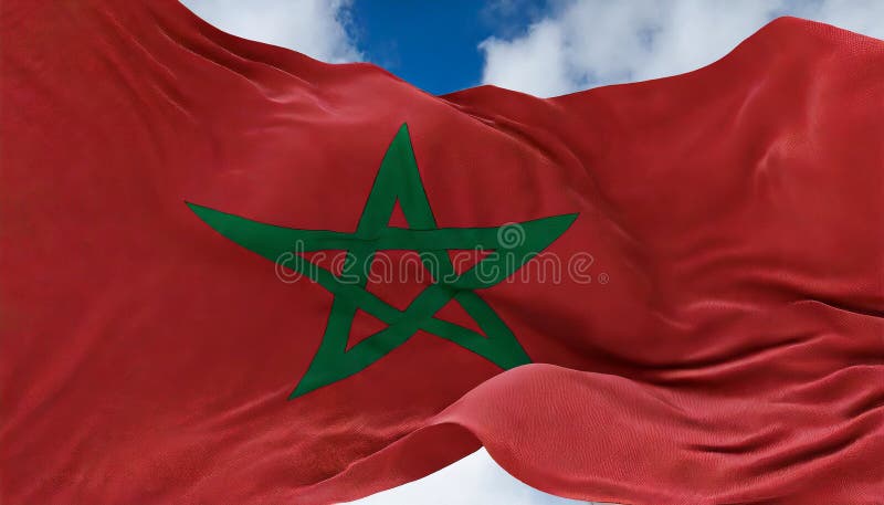 Waving National Flag of Morocco Stock Illustration - Illustration of ...