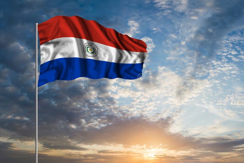 Waving National Flag of Paraguay Stock Illustration - Illustration of ...