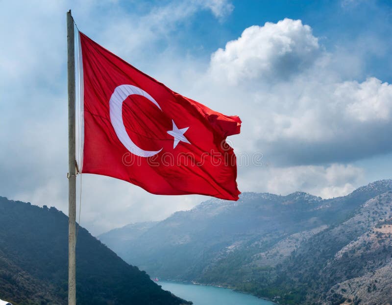 Waving National Flag of Turkey Stock Illustration - Illustration of ...