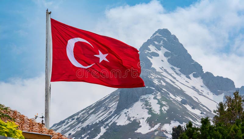Waving National Flag of Turkey Stock Illustration - Illustration of ...