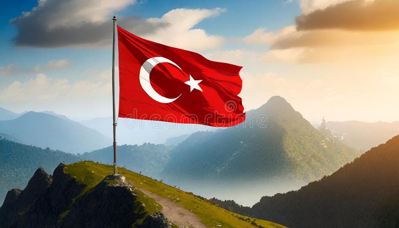 Waving National Flag of Turkey Stock Illustration - Illustration of ...