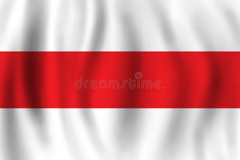 Waving National Opposition Belarusian Flag. Protest and Democracy in ...