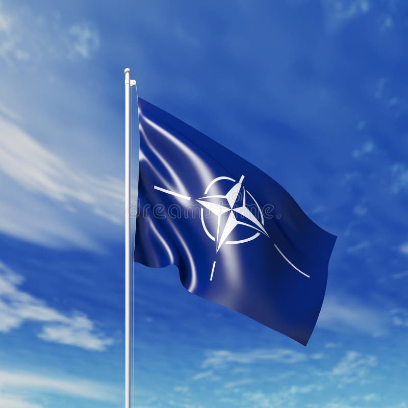 NATO flag stock illustration. Illustration of closeup - 19951348
