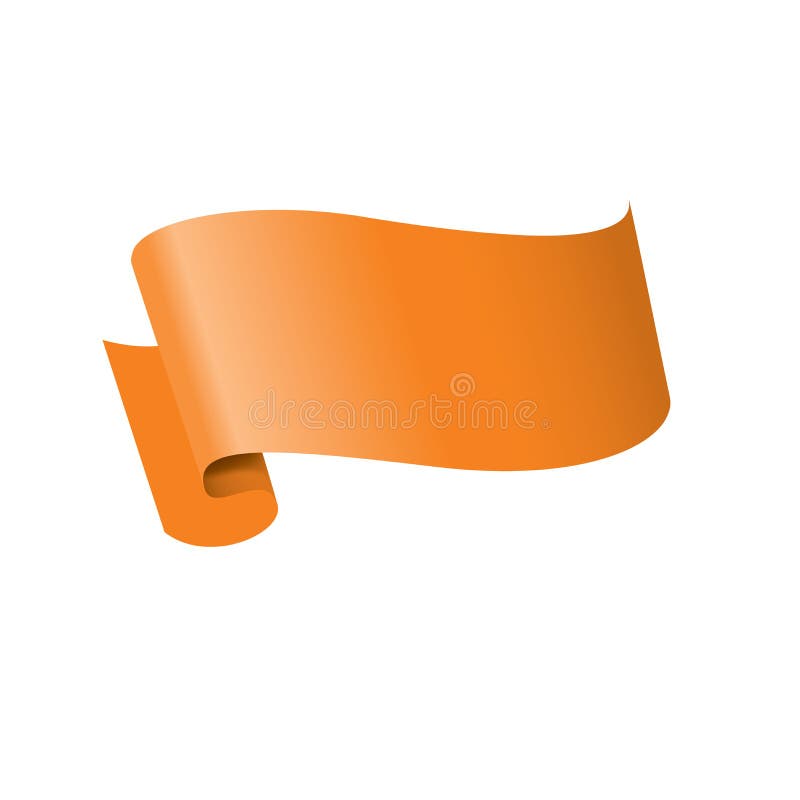 Waving the Orange Flag on a White Background Stock Vector ...