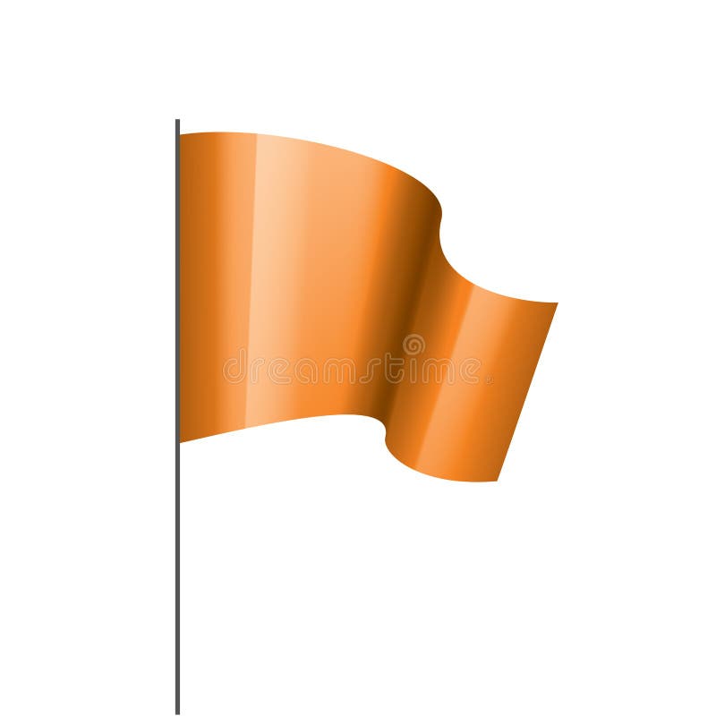 Waving the Orange Flag on a White Background Stock Vector ...