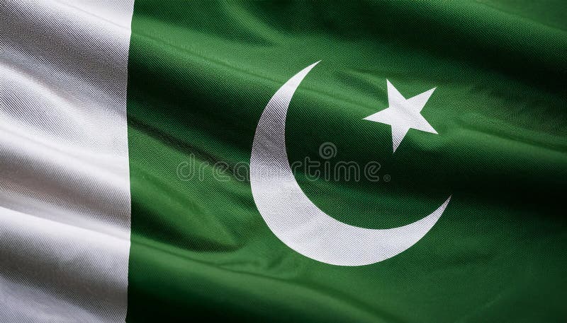 Waving Pakistan Flag, Showing Flowing Flag Fabric Texture Stock Photo ...