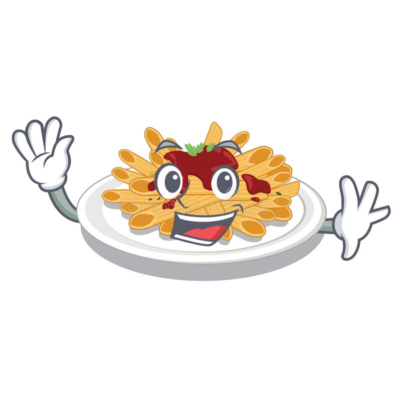 Waving Pasta in the a Character Bowl Stock Vector - Illustration of ...