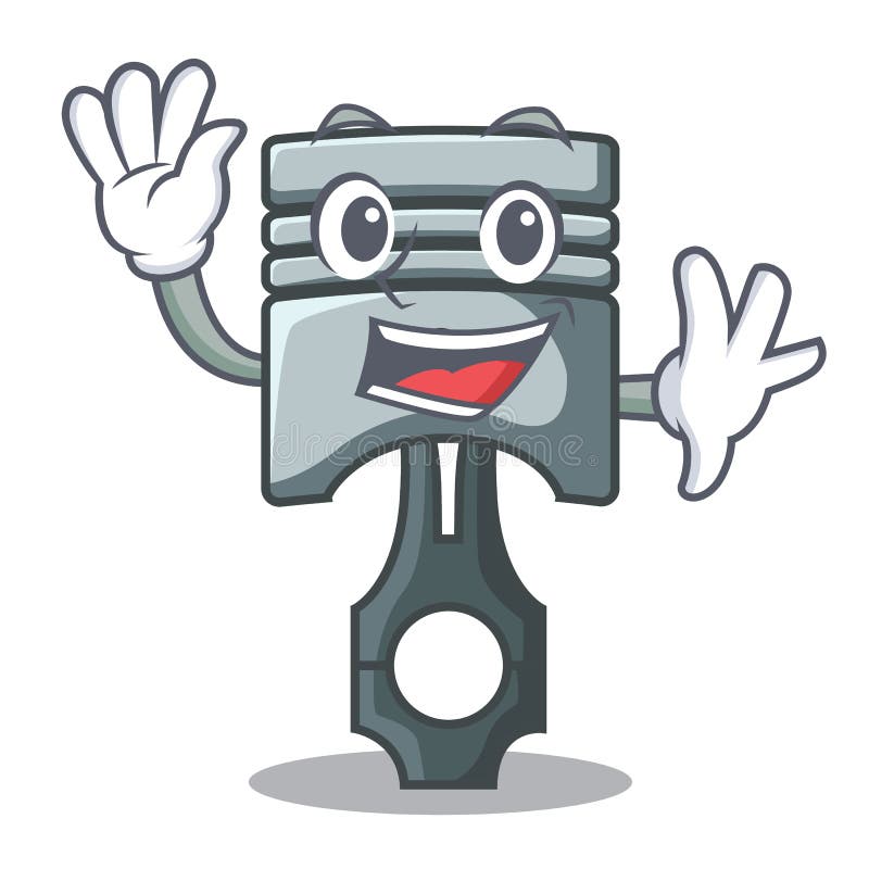 Waving Piston Character in a the Box Stock Vector - Illustration of ... Waving Piston Character in a the Box Stock Vector - Illustration of ...