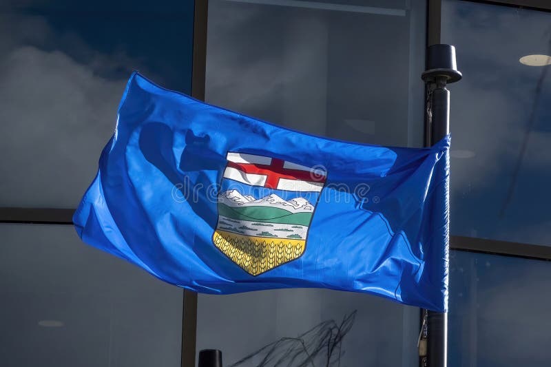 A Waving Province of Albertan Flag Editorial Stock Image - Image of ...