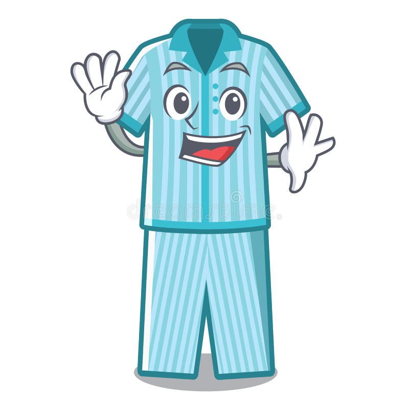 Waving Pyjamas in the a Mascot Shape Stock Vector - Illustration of ...