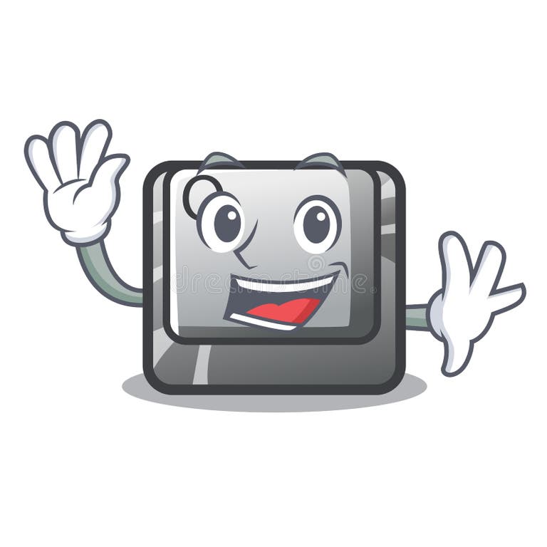 Waving Q Button on the Cartoon Keyboard Stock Vector - Illustration of ...