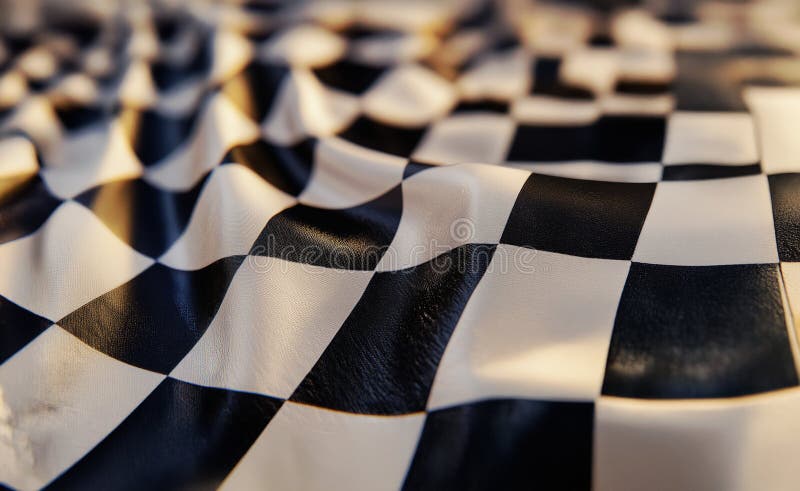 Waving Racing Finish Flag with Checkered Pattern Texture in Slow Motion ...
