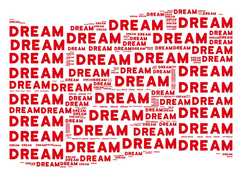 Waving Red Flag Pattern of Dream Text Items Stock Vector - Illustration ...