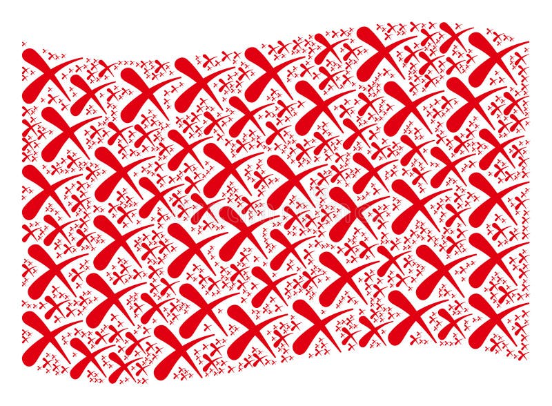 Waving Red Flag Pattern of Erase Items Stock Vector - Illustration of ...