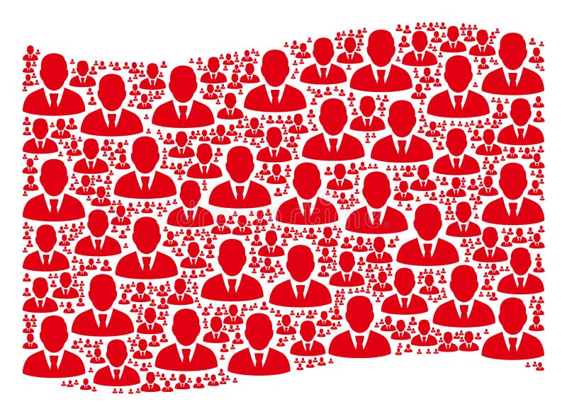 Waving Red Flag Mosaic of Manager Icons Stock Vector - Illustration of ...