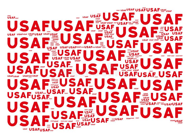 Waving Red Flag Mosaic of USAF Text Items Stock Vector - Illustration ...
