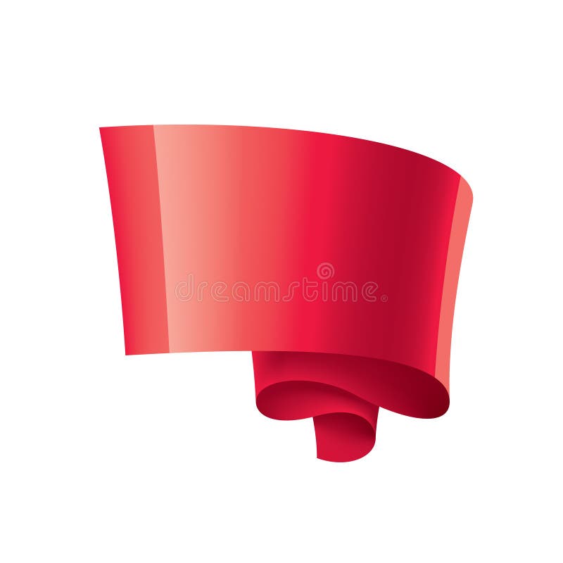 Waving The Red Flag On A White Background Stock Vector - Illustration ...