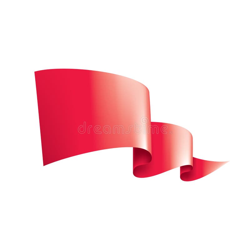 Waving the Red Flag on a White Background Stock Vector - Illustration ...