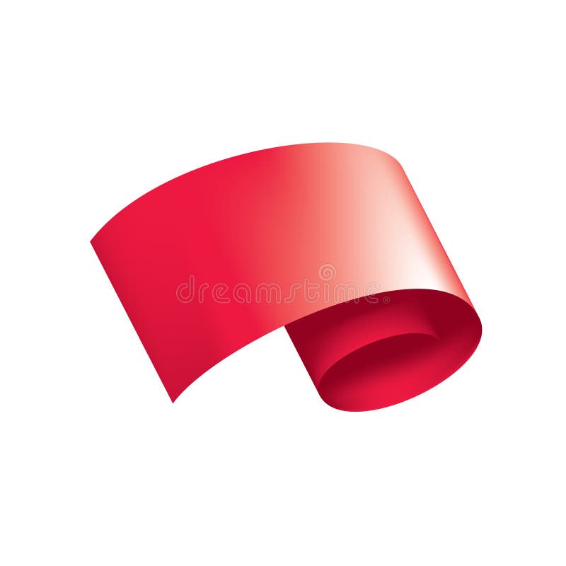 Waving The Red Flag On A White Background Stock Vector - Illustration ...