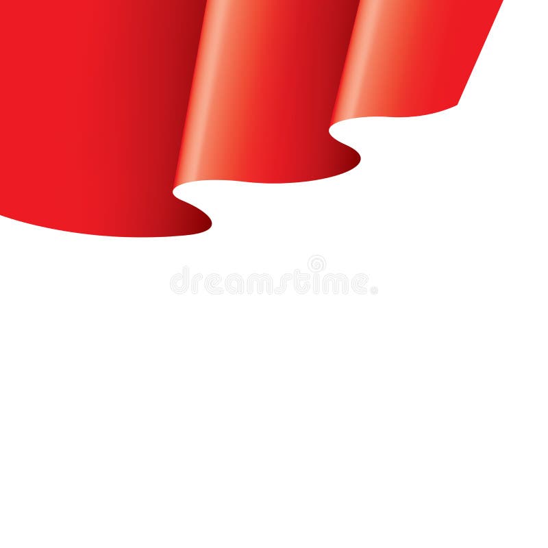 Waving the Red Flag on a White Background Stock Vector - Illustration ...