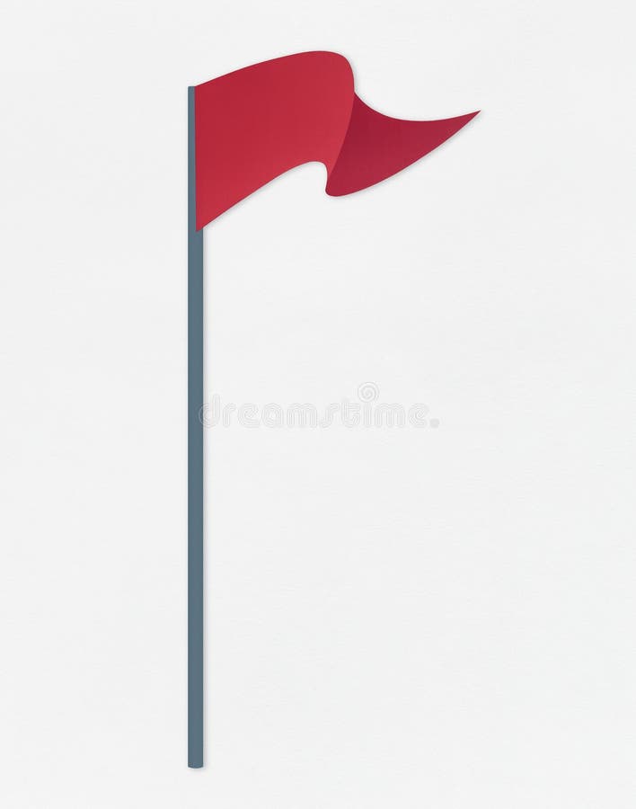 Waving Red Triangular Flag Icon Stock Photo - Image of pole, festival: 130140894