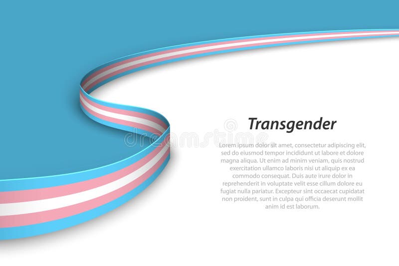 Waving Ribbon or Banner with Transgender Pride Flag Stock Vector ...