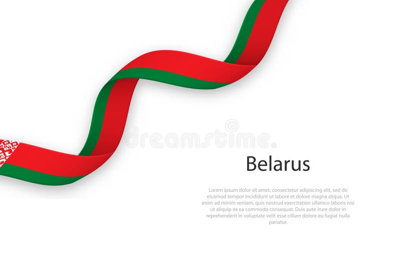 Waving Ribbon with Flag of Belarus Stock Vector - Illustration of ...