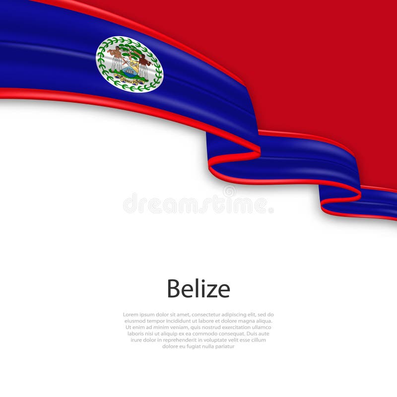 Waving Ribbon with Flag of Belize Stock Vector - Illustration of ...