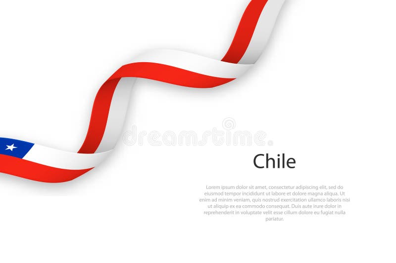 Waving Ribbon with Flag of Chile Stock Vector - Illustration of flag ...