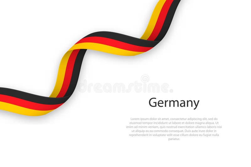 Waving Ribbon with Flag of Germany Stock Illustration - Illustration of ...