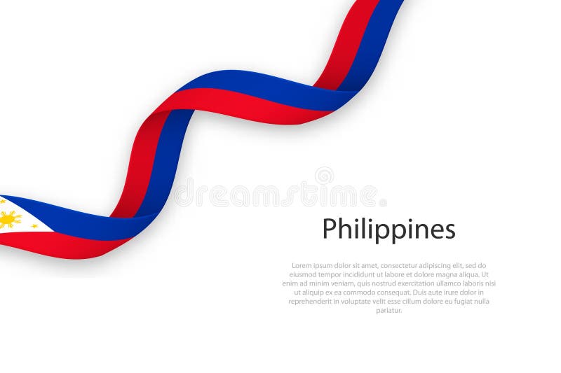 Waving Ribbon with Flag of Philippines Stock Vector - Illustration of ...
