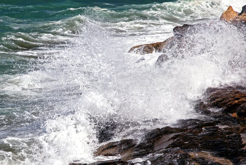 Waving Sea on the Coastline. Splash Water Stock Photo - Image of splash ...