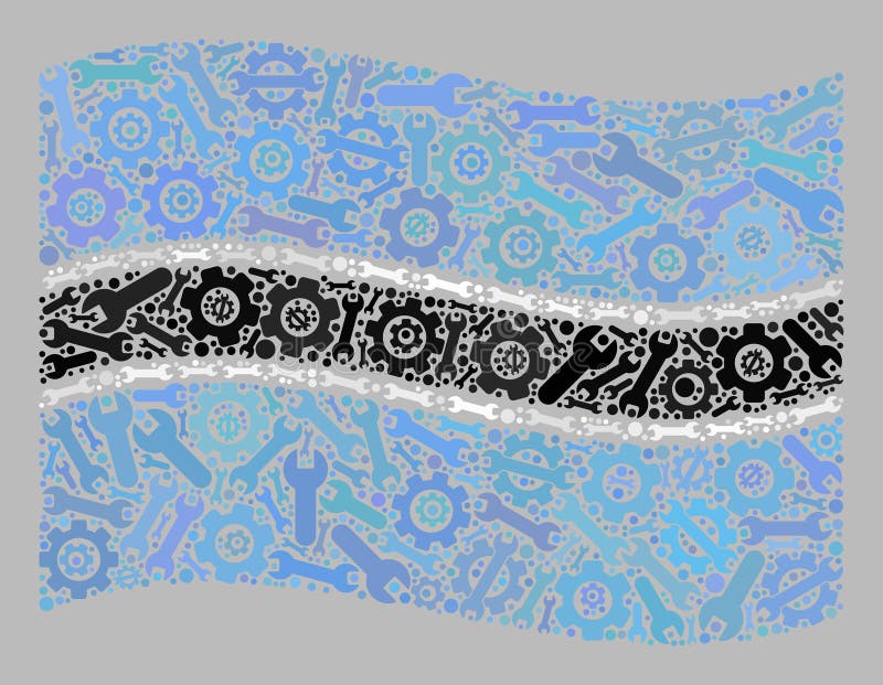 Waving Service Ireland Flag - Collage with Gear Items Stock Vector ...