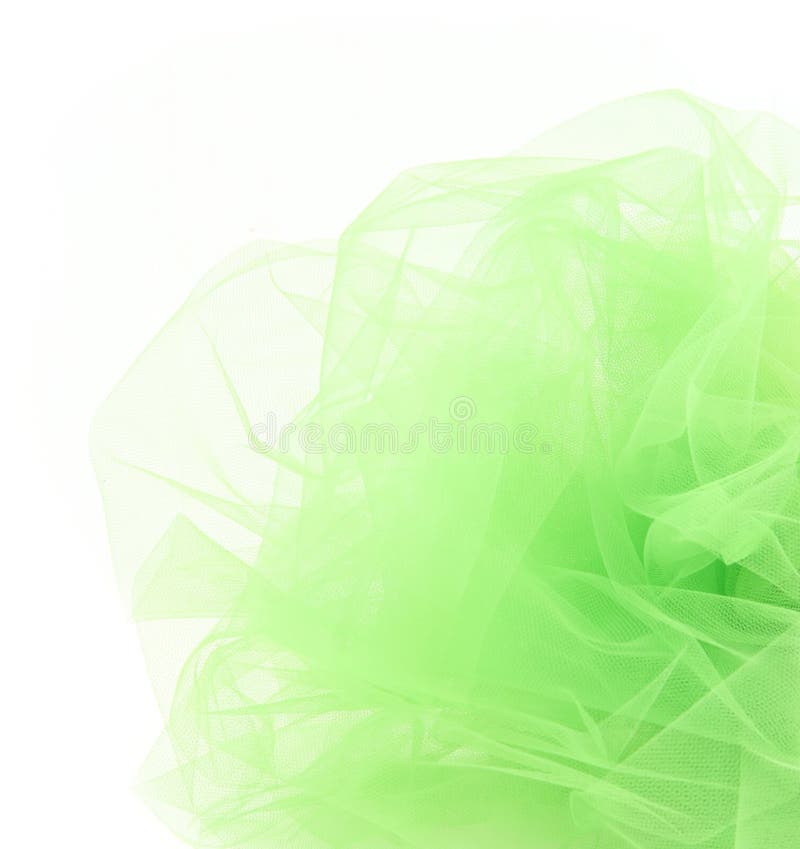 Abstract Composition of Lime Green Tulle Material Isolated on White ...