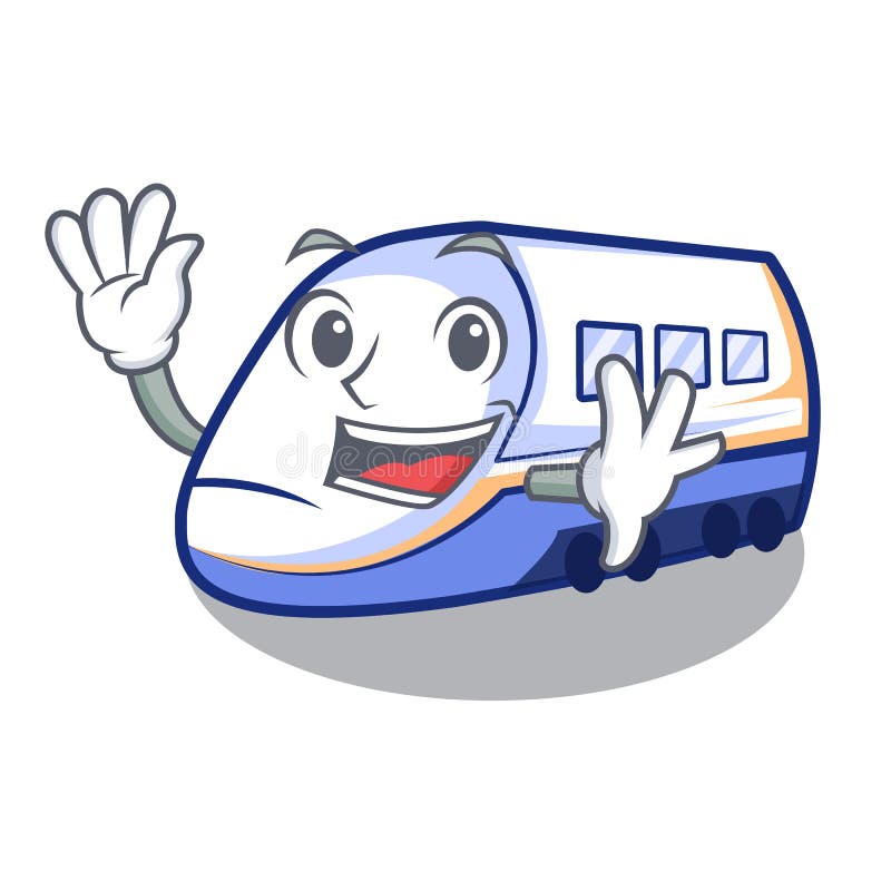 Waving Shinkansen Train Transportation in Shape Characters Stock Vector ...
