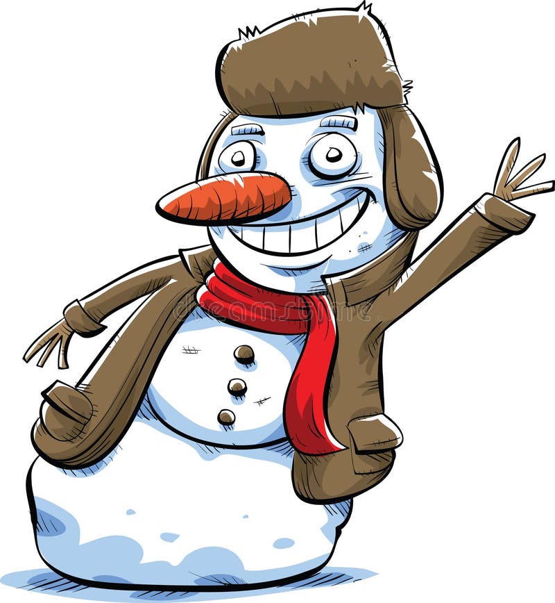 Waving Snowman stock illustration. Illustration of frosty - 41885928