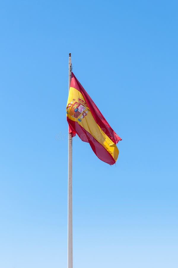 Waving spanish flag stock photo. Image of flying, blowing - 54855930